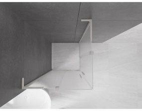 Mexen Velar L Duo, sprchový kout s posuvnými dveřmi 80 x 80 cm, 8mm sklo námraza, broušená ocel, 871-080-080-02-33-97