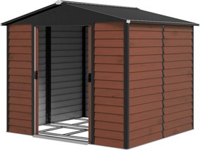 Outsunny Zahradní Kůlna 4,4 m², Zahradní Dům s Pultovou Střechou, Posuvné Dveře, Základna, Snadná Montáž 240 x 206 x 198 cm, Kůlna z Pozinkované Ocel…