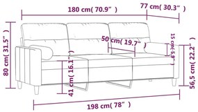 Petromila 3místná pohovka s polštáři světle žlutá 180 cm textil