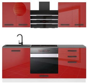 Kuchyňská linka Belini Premium Full Version 180 cm červený lesk s pracovní deskou MARY