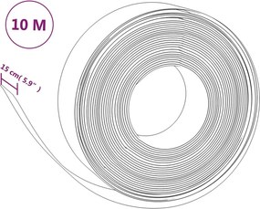 Travní lem černý 10 m 15 cm polyethylen 154397