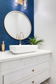 Invena Stone, vysoká umyvadlová baterie h-455, bílá-měděná, INV-BU-33-W18-V