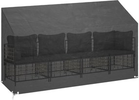 Plachta na zahradní lavici 12 oček 210 x 70 x 70/88 cm PE 319341