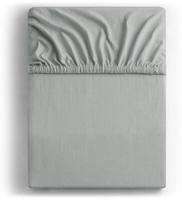 Ocelově šedé elastické džersejové prostěradlo DecoKing Amber Collection, 80/90 x 200 cm