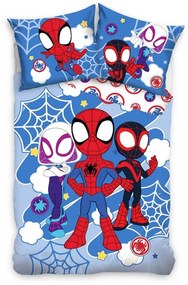 Dětské bavlněné licenční povlečení Spiderman Junior 140x200cm / 70x80cm modré