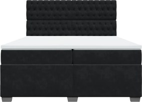 Box spring postel s matrací černá 200x200 cm samet 3293310