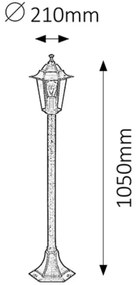 Rabalux 8240 - Venkovní lampa VELENCE 1xE27/60W/230V 105 cm