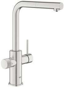 Grohe Blue Pure - Dřezová baterie Minta s filtrační funkcí a výsuvnou koncovkou, supersteel 30601DC0