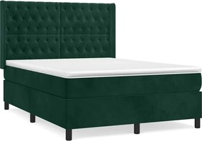 Box spring postel s matrací tmavě zelená 140x190 cm samet 3132858