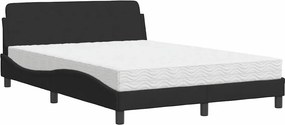 Postel s matrací Dover černá 140 x 190 cm samet 3208393