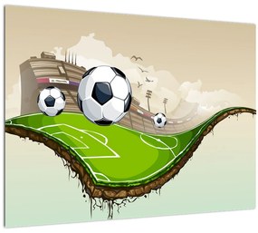 Skleněný obraz - Fotbalové hřiště (70x50 cm)