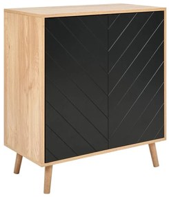 2dveřová skříňka světlé dřevo/černá BRISTOW Beliani