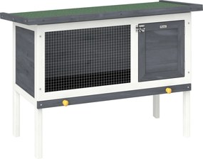 PawHut dřevěná králíkárna 90 × 45 × 65 cm, zvýšená venkovní klec s otevíratelnou asfaltovou střechou, vysouvacím táckem, dvířky a kovovým pletivem — š