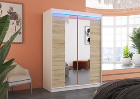 Posuvná skříň se zrcadlem a LED osvětlením FEVER 150
