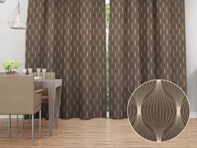 Biante Bavlněný závěs Sandra SA-445 Hnědé designové vlnky 150x260 cm