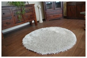 Luxusní kusový koberec Shaggy Love šedý kruh 120cm