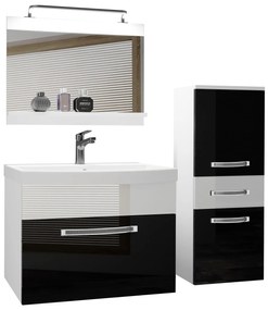 Koupelnový nábytek Belini Premium Full Version černý lesk / bílý lesk
 + umyvadlo + zrcadlo + LED osvětlení Glamour 29