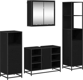 Sada koupelnového nábytku 4 ks Černý dub 80 x 33 x 60 cm 3402356