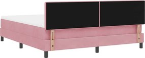 Postel s boxspringem s čelo Růžová 180 x 200 cm samet 3339193