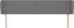 Čelo postele typu ušák tmavě šedé 163x16x78/88 cm textil 3118495