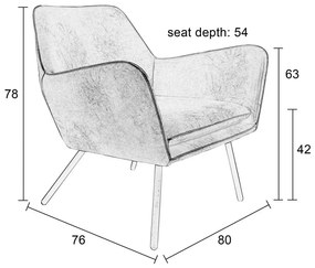 Hnědé křeslo White Label Bon