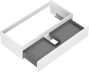 Mexen Rivel, koupelnová skříňka 100 cm, 1 zásuvka, drážkovaná, bílá matná, 91A20-10023-1-BF01