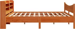 Rám postele s čelem voskově hnědý 200x200 cm masivní borovice 3307034