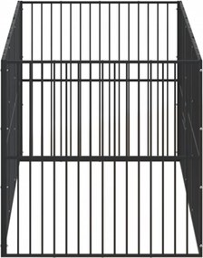 Ohrádka pro psy 8 panelů černá pozinkovaná ocel 3209557