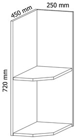 ASPEN gr | dolní regál D25PZ koncový | PRAVÁ | bílá