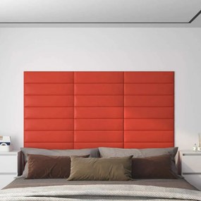 vidaXL Nástěnné panely 12 ks 60 x 15 cm umělá kůže 1,08 m² [343831] Barva: Červená