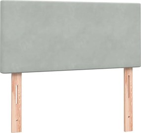 Box Spring Postel s matrací Světle šedá 90x220 cm Samet 3317385