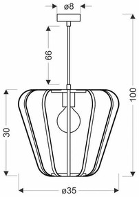 Černé kovové závěsné svítidlo ø 35 cm Jonas – Candellux Lighting