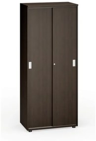 Kancelářská skříň s zasouvacími dveřmi PRIMO, 1781 x 800 x 420 mm, wenge