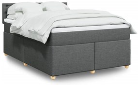 Box spring postel s matrací tmavě šedá 140x200 cm textil 3286718