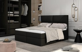 Rozšířená box spring postel Adam 200x185cm, černá