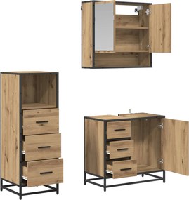 Sada koupelnového nábytku 3 ks Artisanový dub 65 x 33 x 60 cm 3402333