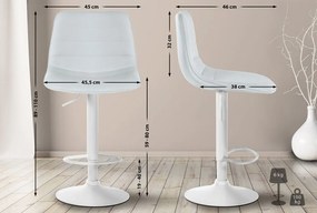 Bhm germany Barová židle Lex, syntetická kůže, bílá podnož / bílá