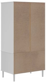 Šatní skříň SENJA ratanový vzhled bílá 90x55x175 cm borovice,  358035