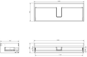 Mexen Orio, koupelnová skříňka 120 cm s horní částí, 1 zásuvka, bílá matná, 91A10-12023-1-BFC01