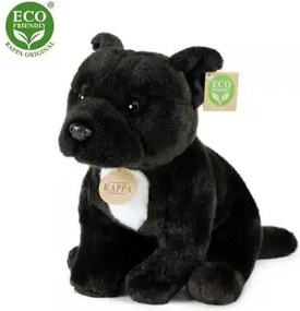 RAPPA Plyšový pes stafordšírský bulteriér 30 cm černý / ECO-FRIENDLY /