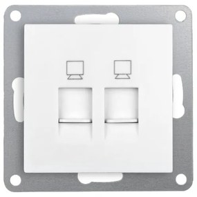 Elhard Datová zásuvka Vera 2xRJ45, matná bílá VZ2122W