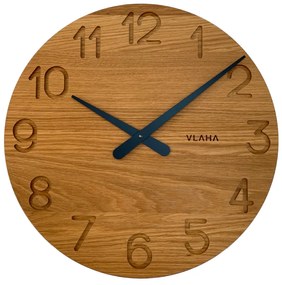 VLAHA Velké dřevěné hodiny OAK vyrobené v Čechách ⌀45cm VCT1132