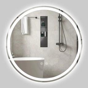 Costway 70 cm kulaté LED osvětlené zrcadlo koupelnové zrcadlo s nastavitelným