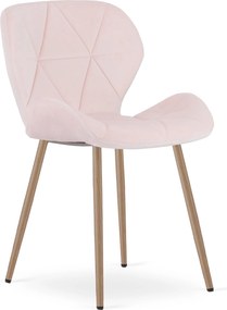 Jídelní židle MANGO VELVET, světle růžová