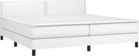 Box spring postel s matrací bílá 200x200 cm umělá kůže 3141084