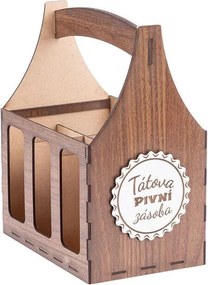 Dřevěná přepravka na pivo TÁTOVA PIVNÍ ZÁSOBA