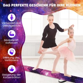 Costway 240 cm kladina dětská kladina, skládací gymnastická kladina s rukojetí