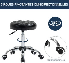 HOMCOM Otočné masážní křeslo s nastavitelnou výškou 360° s polstrovaným syntetickým čalouněním, černé