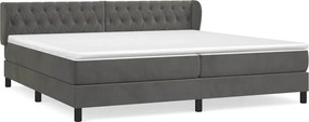Box spring postel s matrací tmavě šedá 200x200 cm samet 3127692