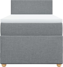 Box spring postel s matrací světle šedá 90x190 cm textil 3286528